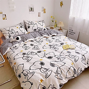 HOLY HOME Children's Bedding,4Pieces Duvet Cover Set with Flat Sheet and Pillow Cases (Queen)