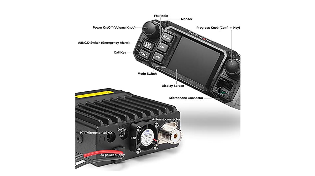 Radioddity DB25-G GMRS Mobile Radio 25W Long Range Two-Way Radio