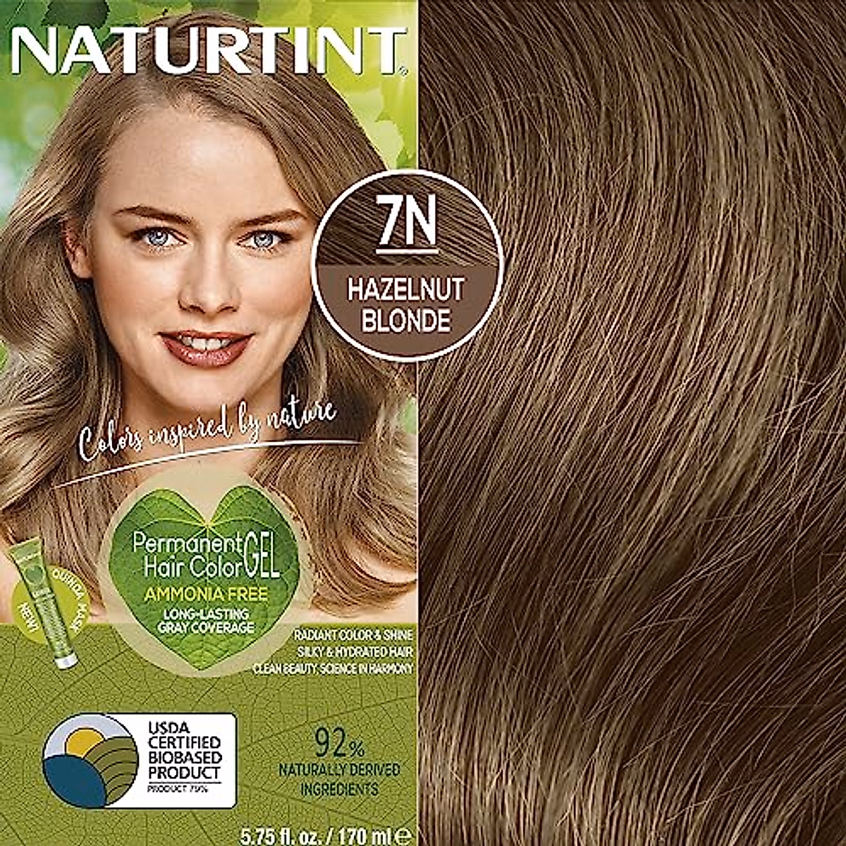 Naturtint Permanent Hair Color (Pack of 1), Ammonia Free, Vegan, Cruelty Free, up to 100% Gray Coverage, Long Lasting Results (7N Hazelnut Blonde)