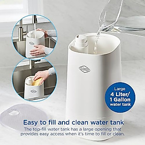 Clorox Ultra Clean Cool Mist Air Humidifier for BedRoom with UV LED Light to Reduce Germs and Bacteria, Whisper Quiet, 4L Water Tank for up to 40 Hours of Continuous Steam, White (11080)