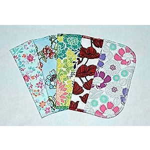 1 Ply Printed Flannel Little Wipes 8x8 Inches Set of 5 Flower Splash