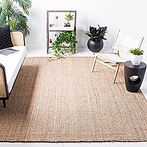 SAFAVIEH Natural Fiber Collection Area Rug - 9' x 12', Natural, Handmade Basketweave Jute, Ideal for High Traffic Areas in Living Room, Bedroom (NF401A)