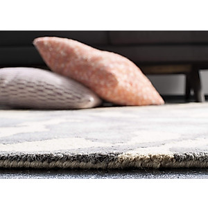 SAFAVIEH Dip Dye Collection 8' x 10' Beige / Charcoal DDY517E Handmade Modern Abstract Premium Wool Area Rug