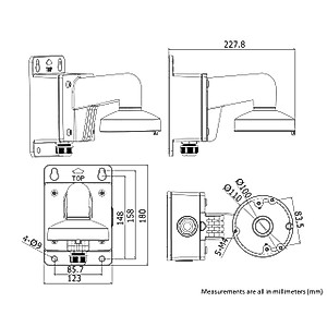 WMS WML PC110B DS-1272ZJ-110B Wall Mount Bracket for Hik-Compatible Dome Camera DS-2CD2142FWD-I (1 Pack)