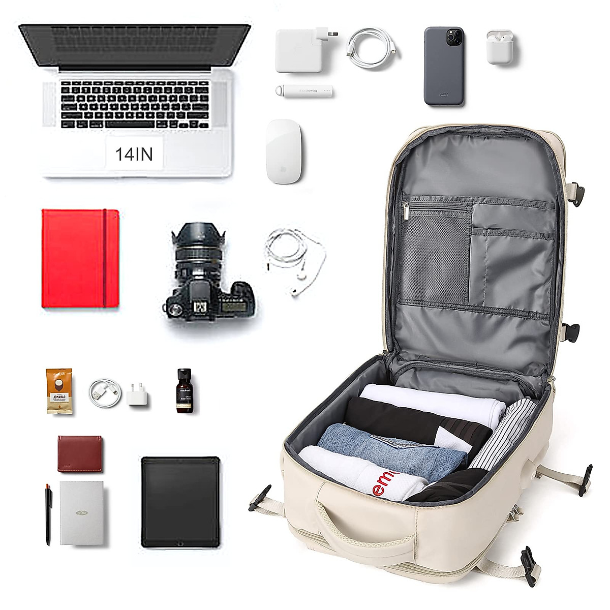 coowoz Travel Carry On Backpack For Women Laptop Backpack Waterproof Hiking Outdoor Sport Rucksack Casual Daypack Backpacks College large School Backpack with shoe compartment