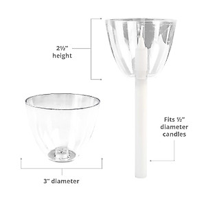 Concordia Supply Candles w/Candle Drip Protectors - 5.75" x 1/2" Candles w/Clear Plastic Shield for Wind & Drip Protection, Ideal for Candle Light, Memorial, & Congregational Services (Set of 100)