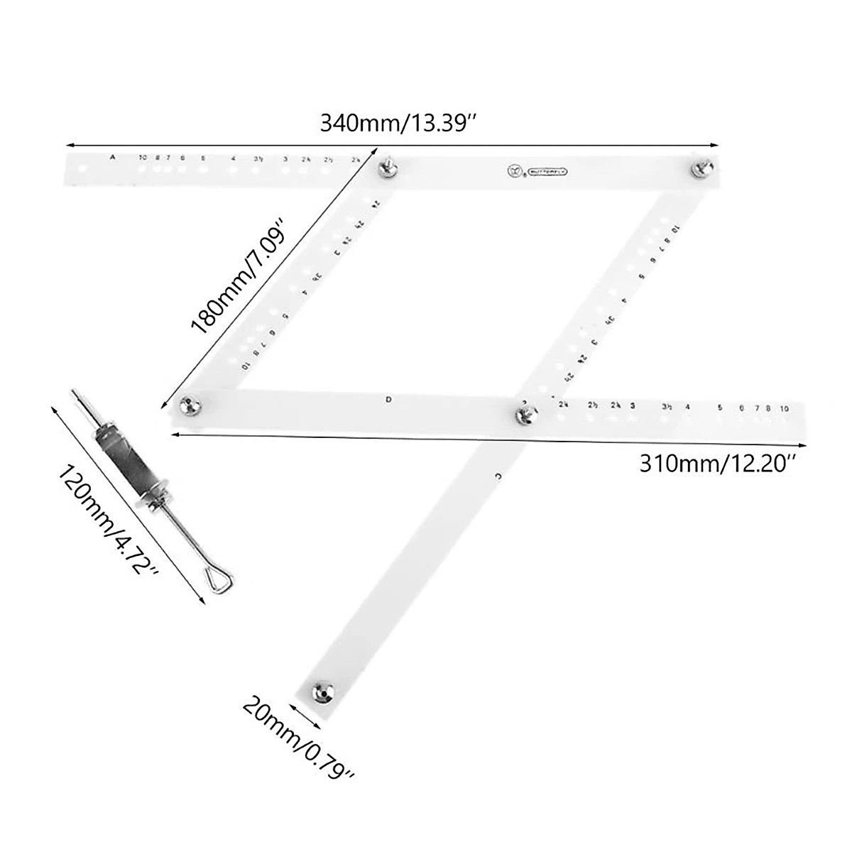 DYNWAVE Clear Pantograph Artist Drawing Tool Folding Reducer 10 Times Scale