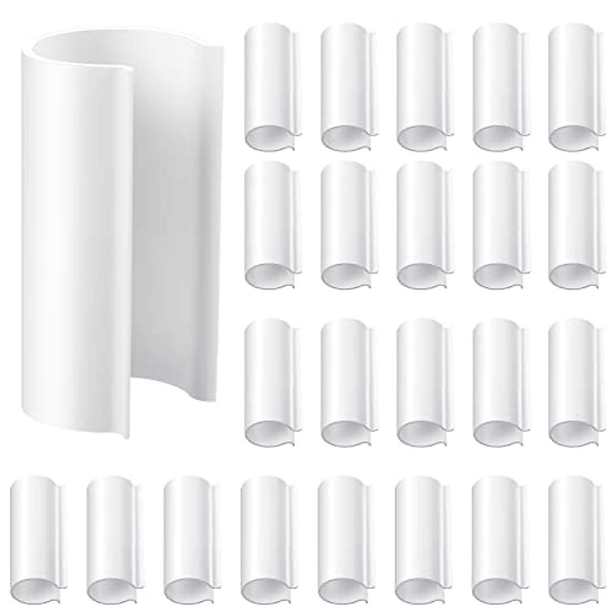 32 Pieces White Snap Clamp for PVC Pipe Greenhouses, Row Covers, Shelters, Bird Protection, 2.4 Inches Long (for 1 Inch PVC Pipe)