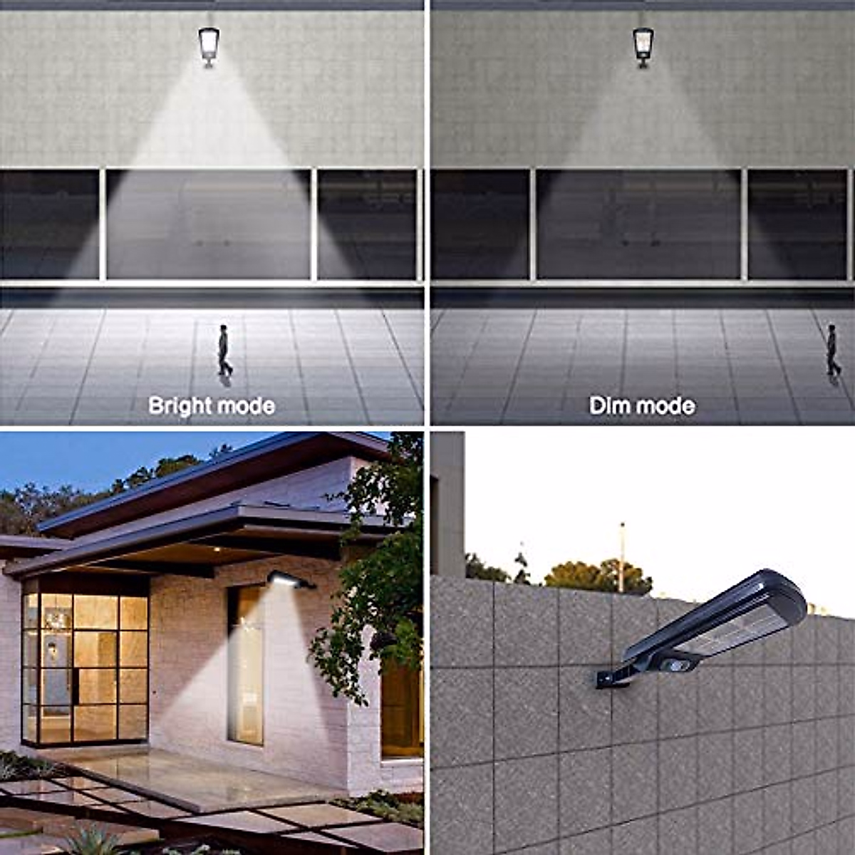 Gloriy Solar Street Lights Outdoor Remote Control Solar Parking Lot Lights 3 Light Mode 96LED Solar Street Pole Light Motion Light for Patio,Path,Yard(4Pack), Black