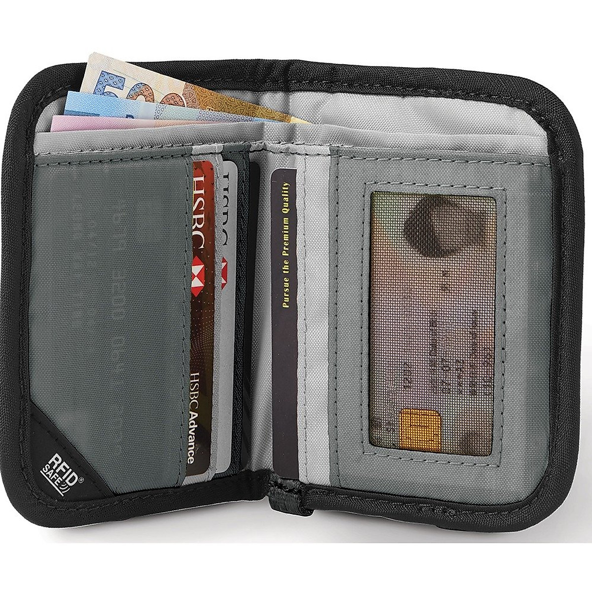 Pacsafe Rfidsafe V50 Anti-theft Blocking Compact Travel Wallet, Black