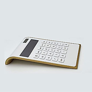 Calculators, Benkaim Gold Calculator Desk, Gold Office Desk Accessories, Standard Basic Desk Calculator with LCD 10-Digit Display, Office Supplies for Women (White)