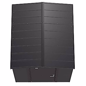 Arrow Select 6' x 7' Outdoor Lockable Steel Storage Shed Building, Charcoal