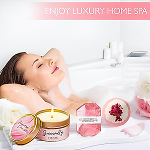 Gifts for Women, Birthday Gifts for Women, Happy Birthday Gifts Basket for Women, Rose Relaxing Spa Gifts Basket for Best Friends Female Sister Mom Wife Her Girlfriend Coworker Bestie