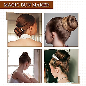MORGLES Hair Bun Maker, 4Pcs Donut Bun Maker with 10Pcs Black Bobby Pins for Hair Ring Style