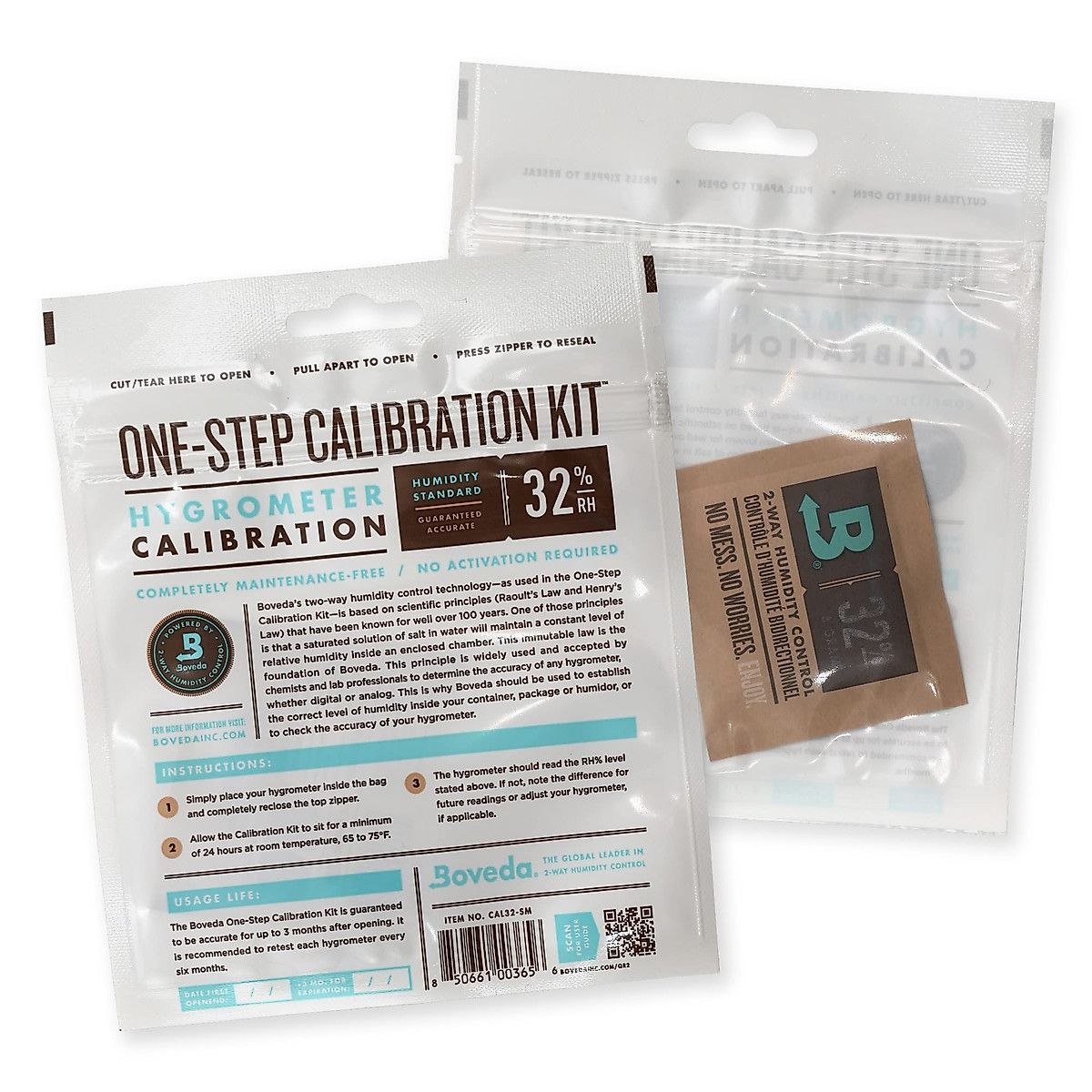 Boveda One Step Hygrometer Mess Free Calibration Kit – Preloaded 32% RH 2-Way Humidity Control – Hygrometer Accuracy – Precise Test for Digital and Analog Hygrometers and Humidity Sensors – 1 Count