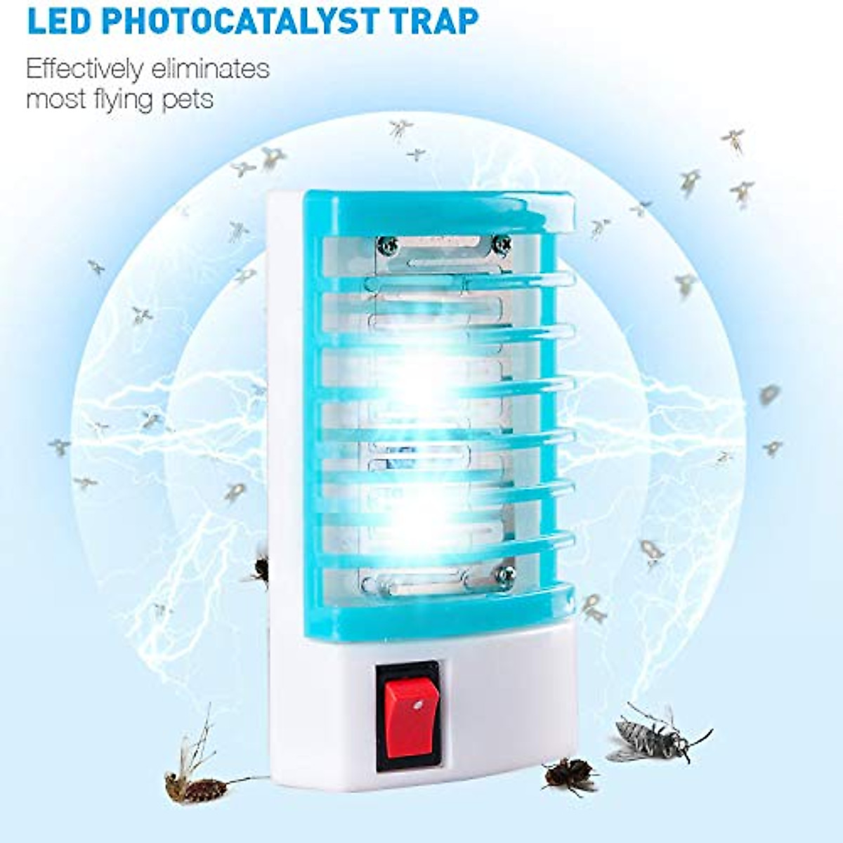 Bug Zapper, Fruit Flies Trap, Electric Mosquito & Fly Zappers/Killer - Insect Attractant Trap Powerful Little Gnats, Hangable Mosquito Lamp for Home, Indoor, Outdoor, Patio (Blue)