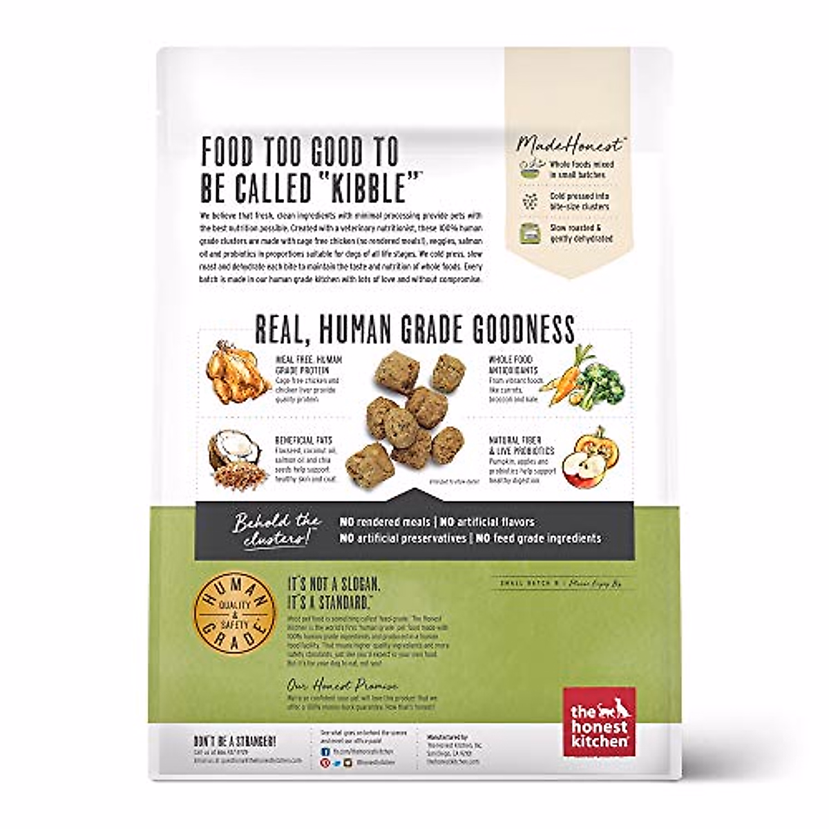 The Honest Kitchen Whole Food Clusters Grain Free Chicken Dry Dog Food, 5 lb Bag