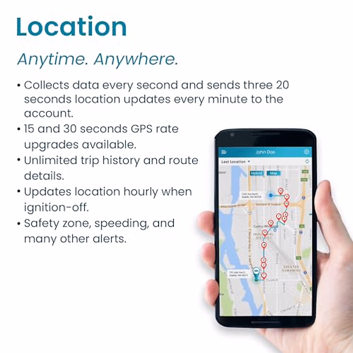 Vyncs - GPS Tracker for Vehicles, [No Monthly Fee], 4G LTE, Vehicle Location, Trip History, Driving Alerts, GeoFence, Fuel Economy, OBD Fault Codes, USA-Developed, Family or Fleets