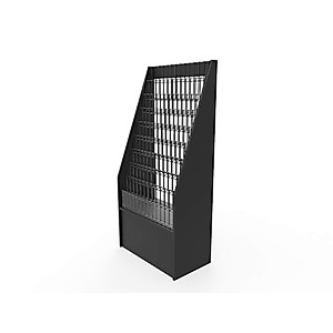 FixtureDisplays® Literature Rack Brochure Holder Leaflet Coupon Stand Greeting Card Rack 9 tier 45 facing Travel Information Kiosk Easy Assembly Video in Description 1453 Black-NF