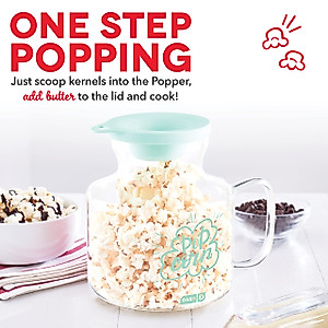 Dash Microwave Popcorn Popper for Fresh Movie Theater Style Popcorn at Home - Aqua