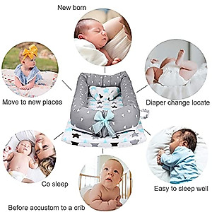 Baby Lounger Cover Baby Nest Cover 100% Cotton Breathable Sleeping Bed Cover for Newborn Nest Co Sleeping Bed Machine Washable (Star)