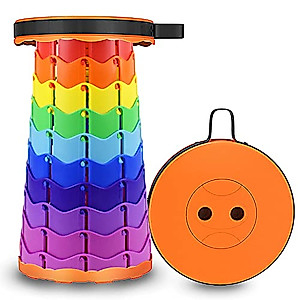 Yuekidou Retractable Folding Stool, Upgraded Collapsible Telescoping Stools, Portable Foldable Chair Seat for Camping Fishing Hiking Gardening BBQ