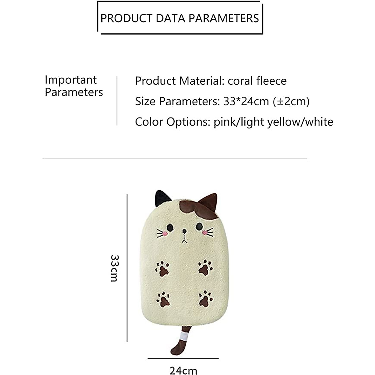 M-Tra Hand Towel – Premium Kitchen Hand Towels with Hanging Loop – Cute Design Dish Towels – Ultra-Absorbent Coral Fleece – Hand Towels for Kitchen, Bathroom, Dishes (1 pcs) (Pink, Kitty)