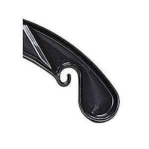 NAHANCO 2507BH Plastic Shirt/Dress Hanger with Black Swivel Hook, Medium Weight, 17", Black (Pack of 100)