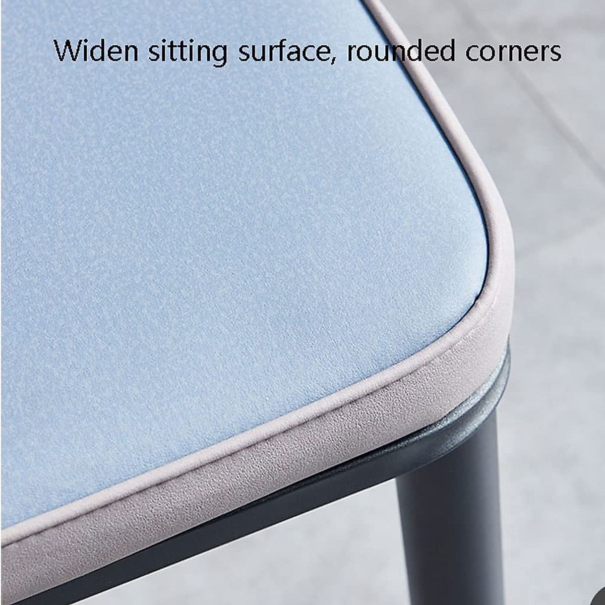 SHAWLA Chairs Modern Dining Chair PU Leather High Back Padded Soft Seat Lounge Chair Carbon Steel Feet，Foot Pad Dining Chairs (Color:Black)