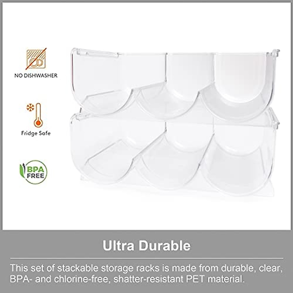 ITYLIFE CITYLIFE Water Bottle Organizer Holder Stackable Wine Storage Rack Plastic Cabinet Pantry Countertop Kitchen Refrigerator Freezer Organization Mug Shaker Blender Bottles Cups yeti