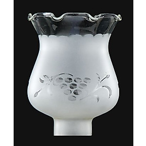 B&P Lamp 1 5/8 Inch Fitter Colonial Style Frosted and Etched Design Glass Lamp Shade for Vintage and Antique Style Lamps