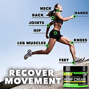 Hemp Cream Maximum Strength (8 oz) Hemp Oil & Arnica Cream, Soothes Discomfort on Joint Muscle Shoulder Hip Neck Knee & Back Support, All Natural Relief Cream Made in USA, Instant Lotion Menthol Rub