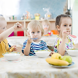 8 Pcs Plastic Spoon Dinner Spoons, Lnrkai Portable Reusable Soup Spoon Reusable Multicolor Lightweight Durable Spoon Dishwasher & Microwave Safe for Gift Set (8PCS)