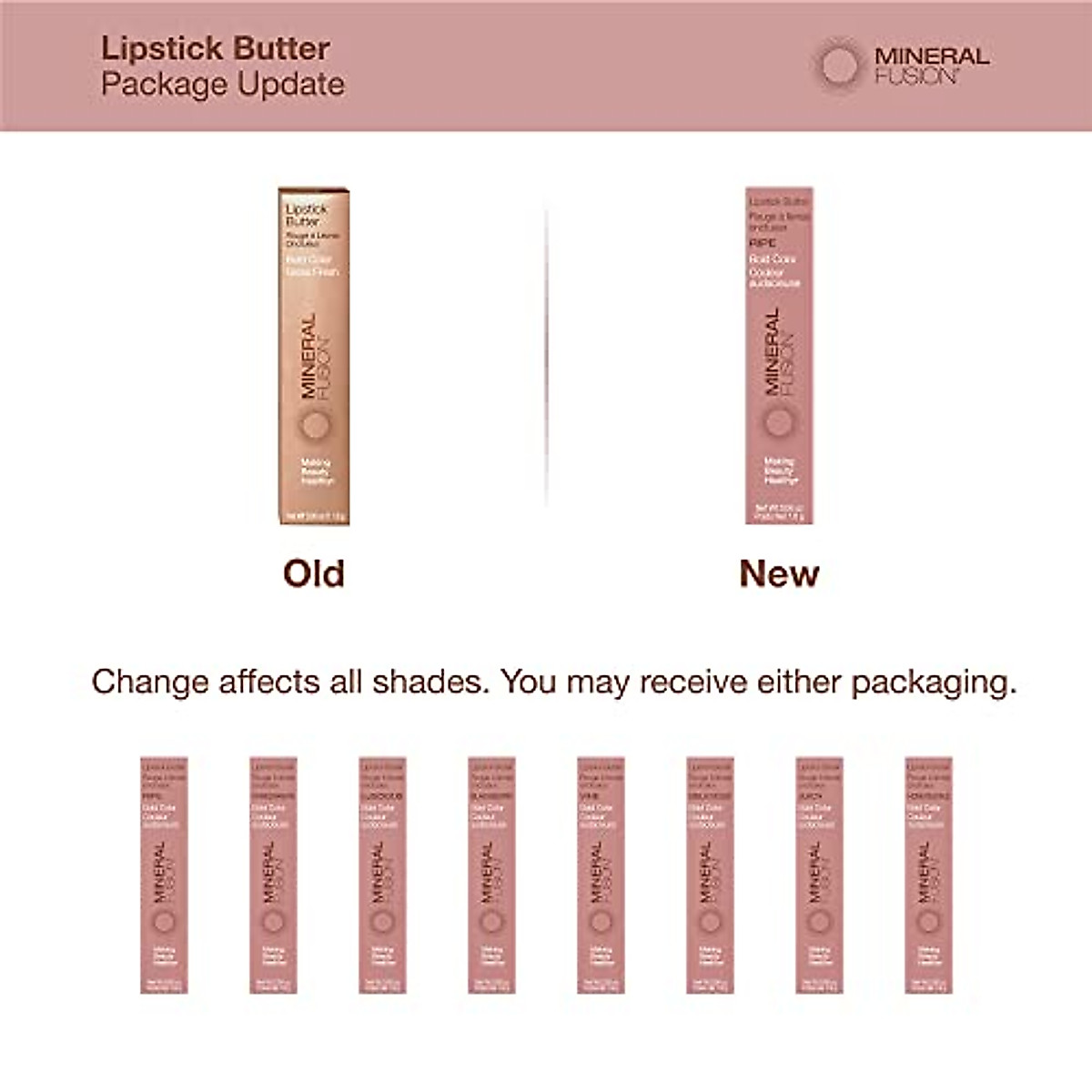 Mineral Fusion Lipstick Butter 0.06 Packaging May Vary, Pomegranate, 0.1411 Ounce