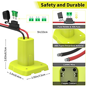 Kzreect 2 Pack Power Wheels Battery Adapter for Ryobi 18V ONE+ Batteries, Battery Converter with 12AWG Wire, Fuses Holder, 30A Fuses, Wire Terminals Kit for DIY Kids Toys Cars Camping