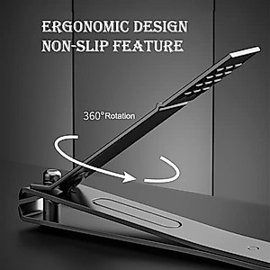Nail Clippers Set,Stocking Stuffers Fingernail & Thick Toenail & Ingrown Nail Clippers & Nail File for Men and Women,Perfect 4pcs Nail Clippers Set(Black)