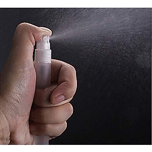 10ml Pen Clip Fine Mist,10 Pcs Plastic Frosted Atomizer Vials Empty Portable Refillable Pump Spray Bottle Perfume hand Sample Tube Travel Makeup Container (Color Random)