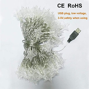 Star String Lights, LONJYI 19.6ft/6m 40 LED Fairy Lights USB Powered String Lights for Home Garden Party Wedding Birthday Christmas Indoor Outdoor Decoration (Warm White)