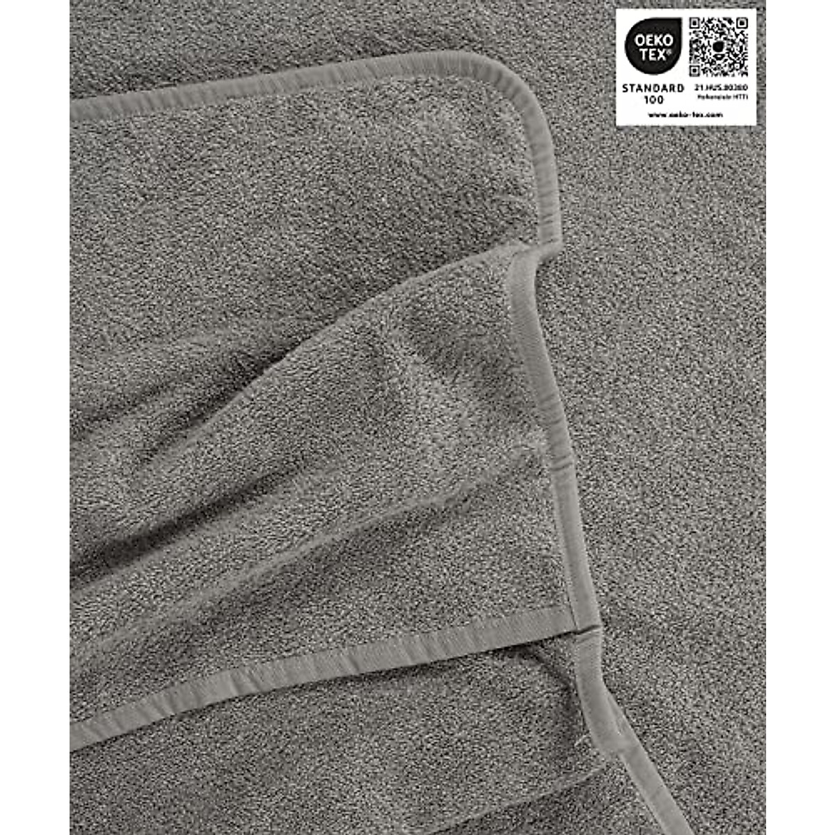 American Soft Linen Chaise Lounge Covers with Pocket, 100% Cotton Pool Chair Lounge Towel, 86"x30" Oversized Beach and Pool Lounge Chair Towel, Gray