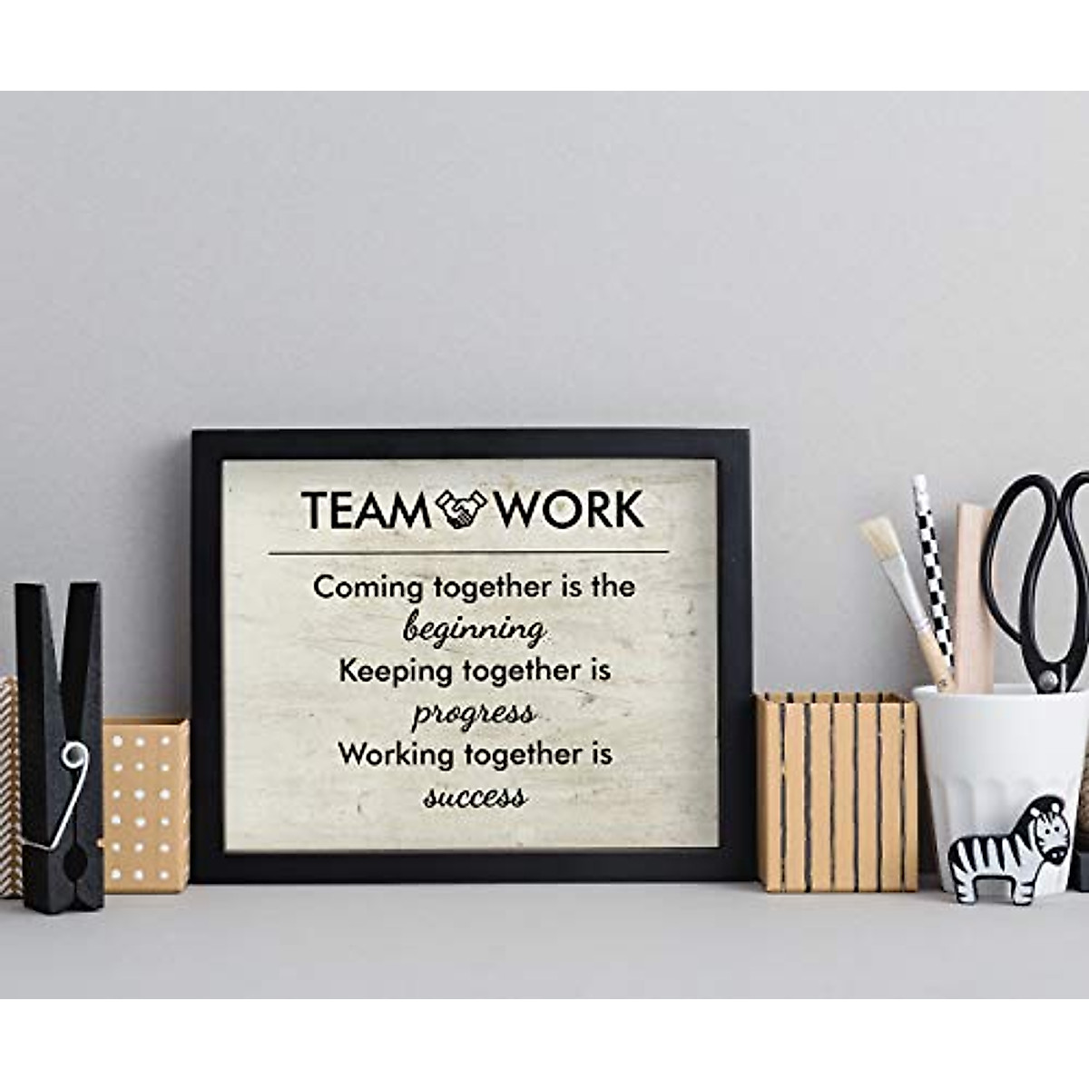 Teamwork Coming Together Is The Beginning Office Wall Art Decor Prints - Unframed 8x10 - Motivational Quotes Pictures for Office - Posters with Inspirational Sayings
