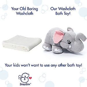 SoapSox, Miles The Elephant - Children's Bath Toy, Grey (SSEL)