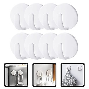 DOITOOL 8 Pcs Magnetic Hooks Fridge Magnetic Hooks Wreath Hanger Coat Towel Rack Wall Mount Hook for Locker Kitchen Bedroom Garage White