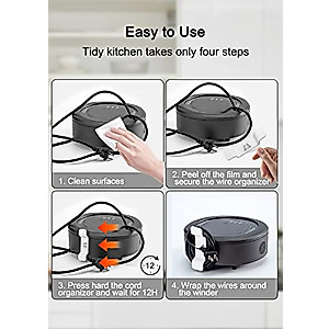Cord Organizer for Appliances, Sticky and Sturdy Cord Wrapper, Kitchen Appliance Cord Organizer Stick On Mixer, Small Appliances, Pressure Cooker, Coffee Maker, Blender, and Air Fryer (6 PCS)
