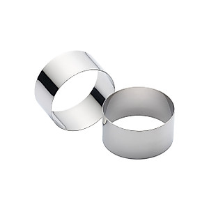 Kitchen Craft Cooking Rings, Stainless Steel, 7 x 3.5 cm, Set of 2