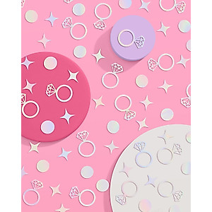 xo, Fetti Bachelorette Party Iridescent Foil Confetti - 200 pc | Engagement Party Decoration, Diamond Ring Table Decor, Bride To Be Bridal Shower Supplies, Engaged Era Decor