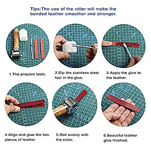 Dorhui 372 Pieces Leather Crafting Tools,Leather Tools Leather Working Tools and Supplies, Leather Craft Stamping Tool, Prong Punch, Hole Hollow Punch, Matting Cut for DIY Leather Artworks