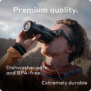 BOBBER - 12 OZ Vacuum Insulated Stainless Steel Portable Travel Coffee Mug With 100% Leakproof Locked Lid (Black Coffee)