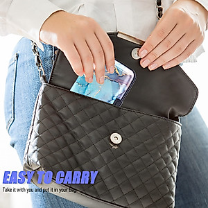 Maicican Mini RFID Blocking Aluminum Wallet, Slim Metal Hard Case Travel Credit Card Holder, Card Case for Both Men and Women, 4.3 x 2.9 inches,Blue Marbling