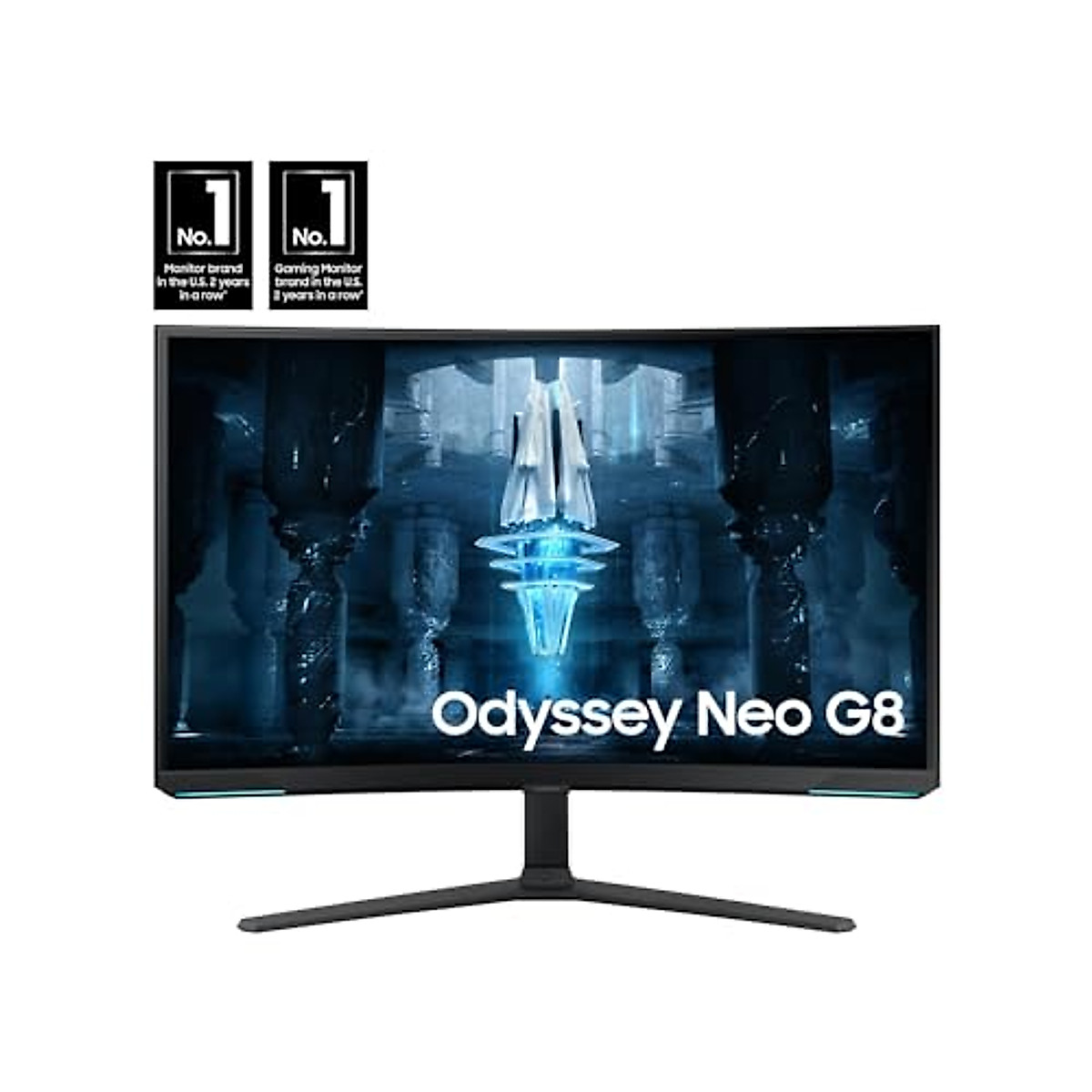SAMSUNG 32" Odyssey Neo G8 4K UHD 240Hz 1ms G-Sync 1000R Curved Gaming Monitor, Quantum HDR2000, AMD FreeSync Premium Pro, Matte Display, Ultrawide Game View, DisplayPort, Black & White, 2022