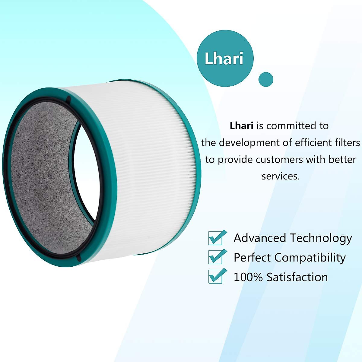 Lhari Air Purifier Filter Replacements for Dyson Pure Cool Link DP01 DP02, Pure Hot + Cool Link HP01 HP02 HP03, Part # 968125-03